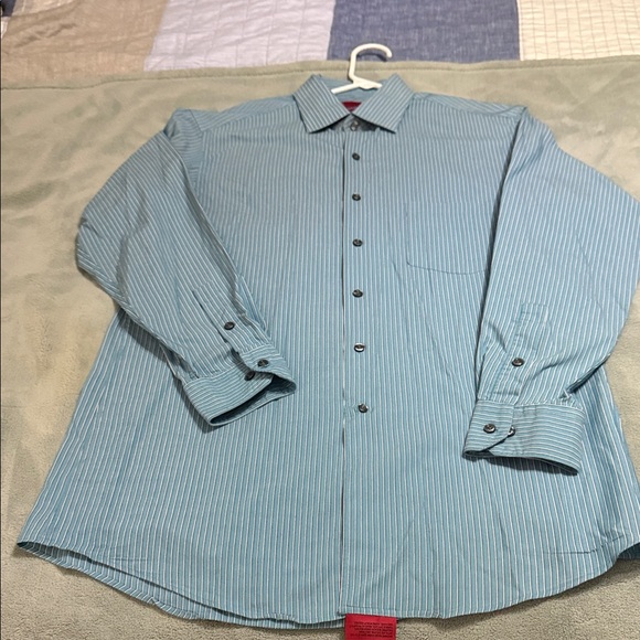Alfani | Shirts | Alfani Mens Blue Pinstripe Casual Shirt Excellent ...